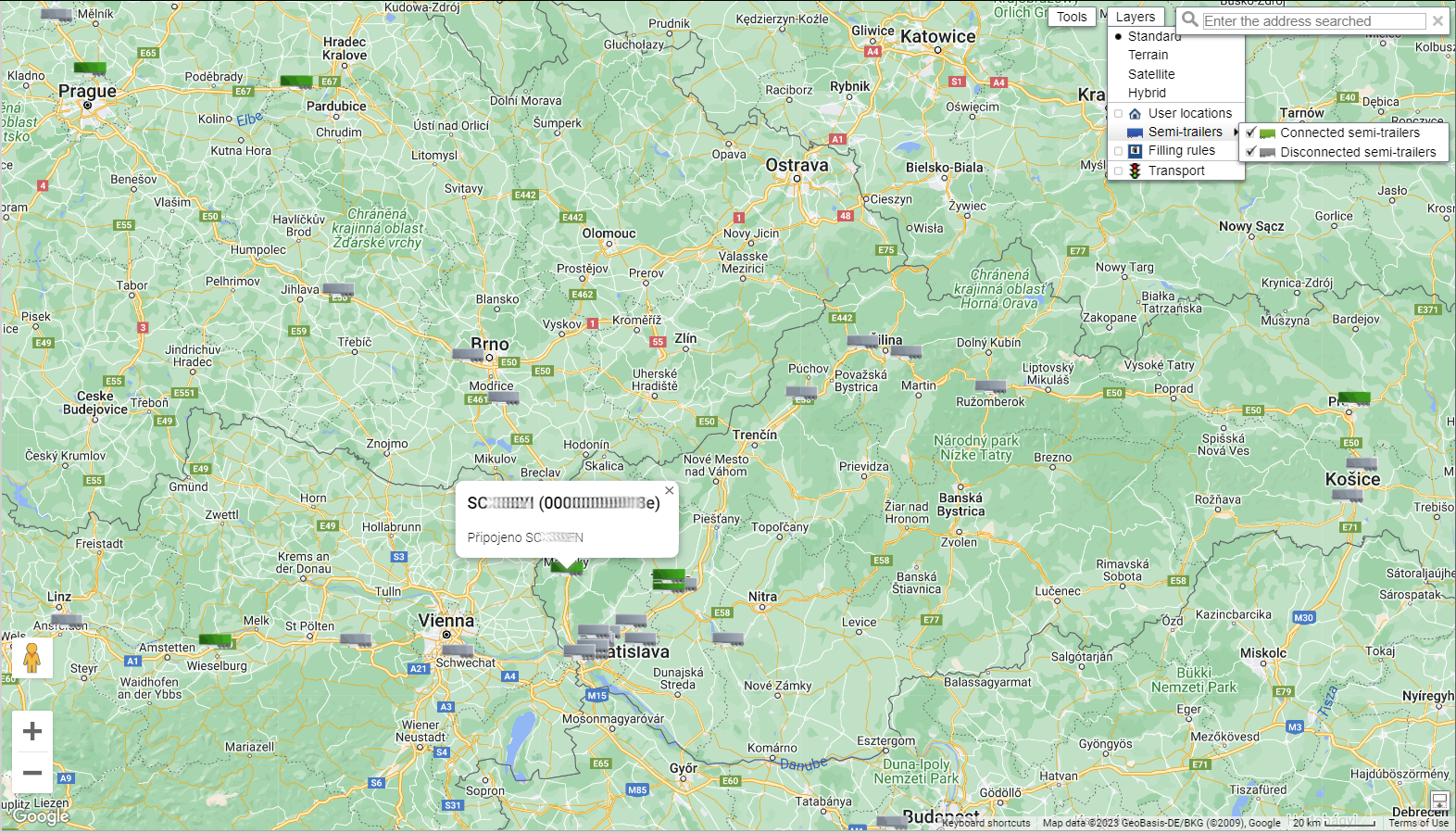Semi-trailers - Webdispatching